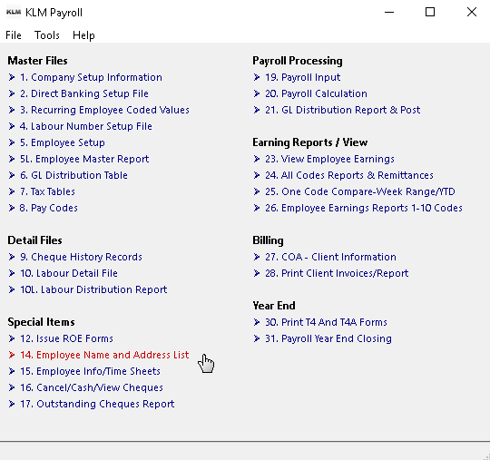 Employee Name Address List Employee Name Address List